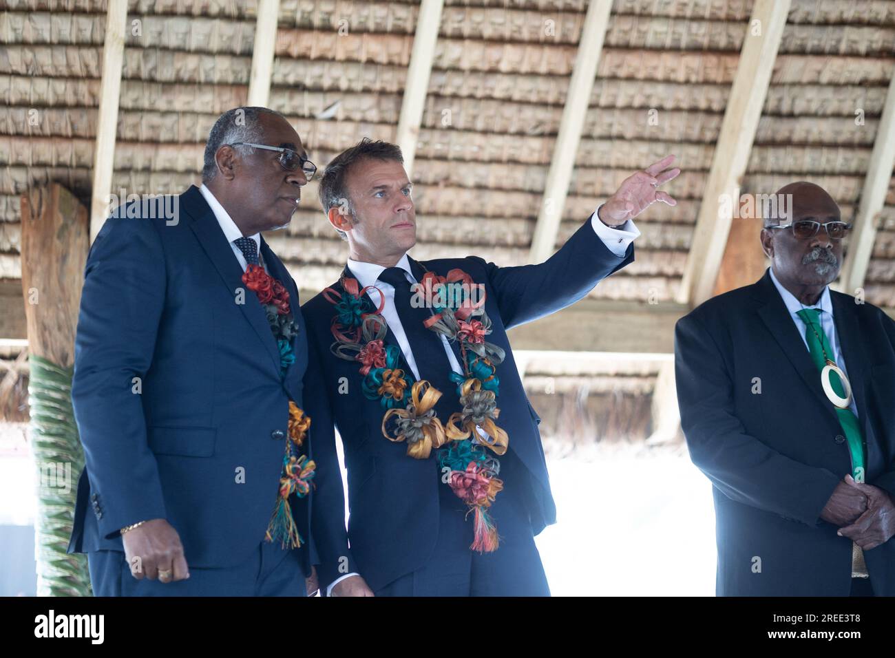 Port Vila, Vanuatu. 27th July, 2023. French President Emmanuel Macron ...