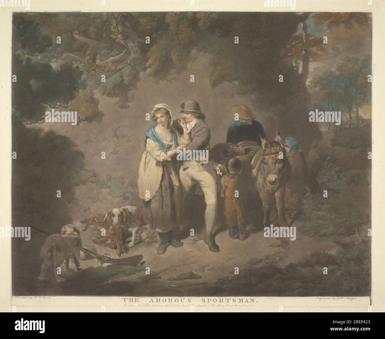 The Amorous Sportsman 1786 by Charles Howard Hodges Stock Photo - Alamy