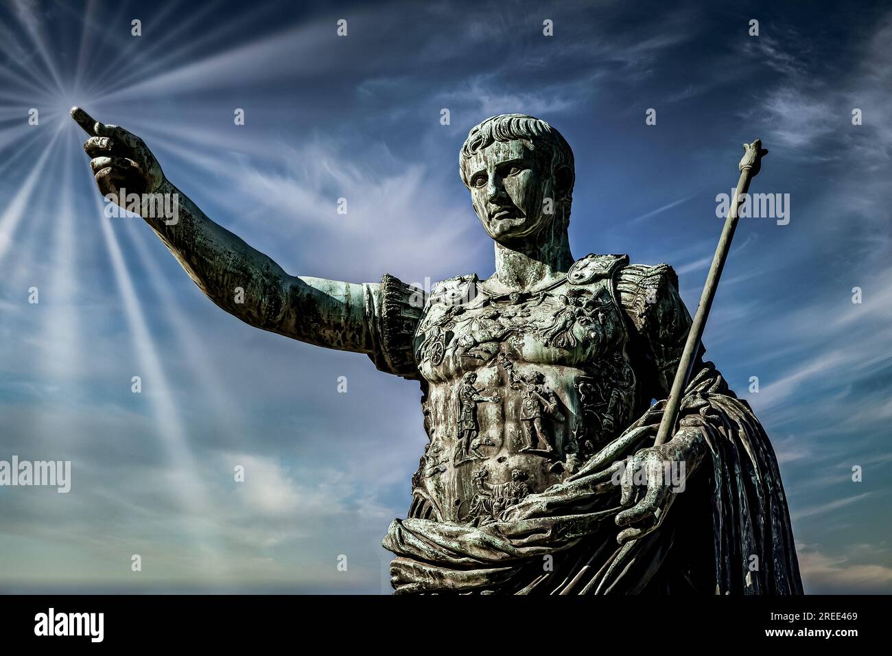 Julius Caesar, ancient statue in Rome, Italy. Concept for leadership ...