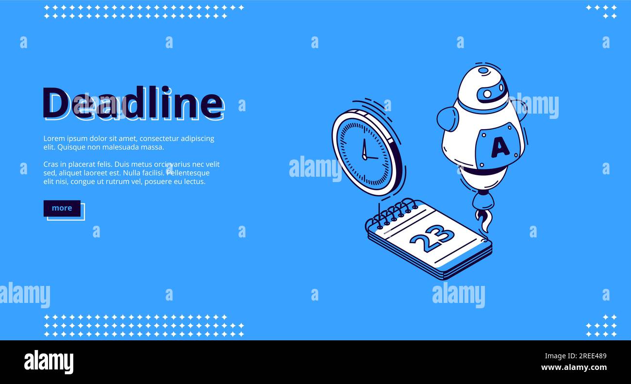 Deadline isometric landing page, Large note pad calendar with impotant ...