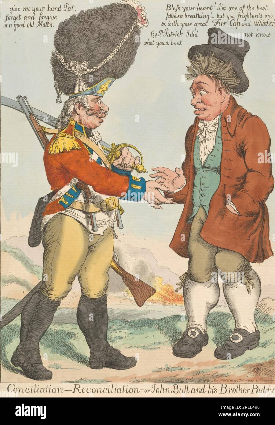 Conciliation - Reconciliation - or John Bull and His Brother Paddy 1798 ...