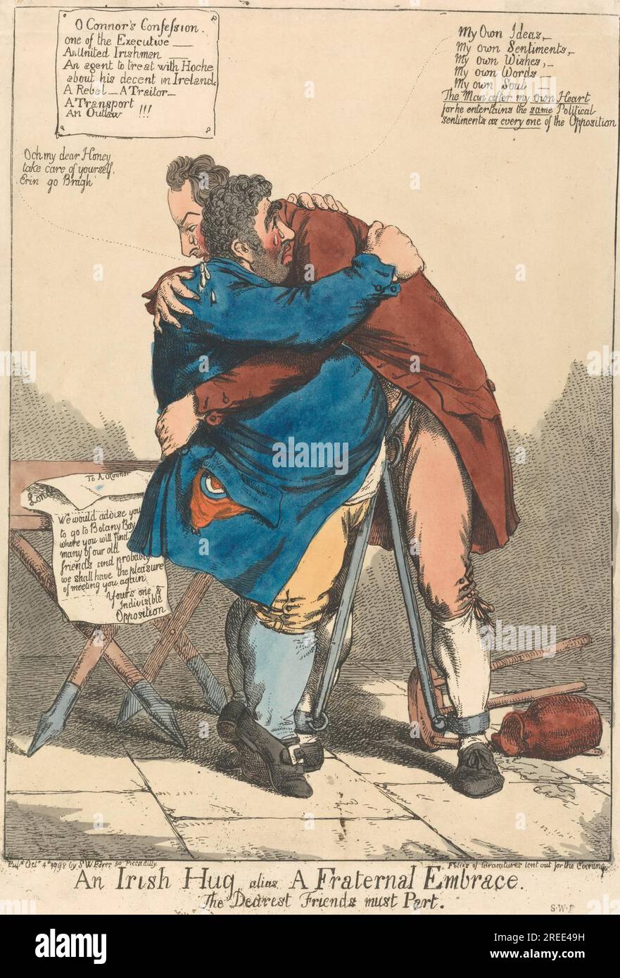 An Irish Hug, Alias a Fraternal Embrace, The Dearest Friends Must Part ...