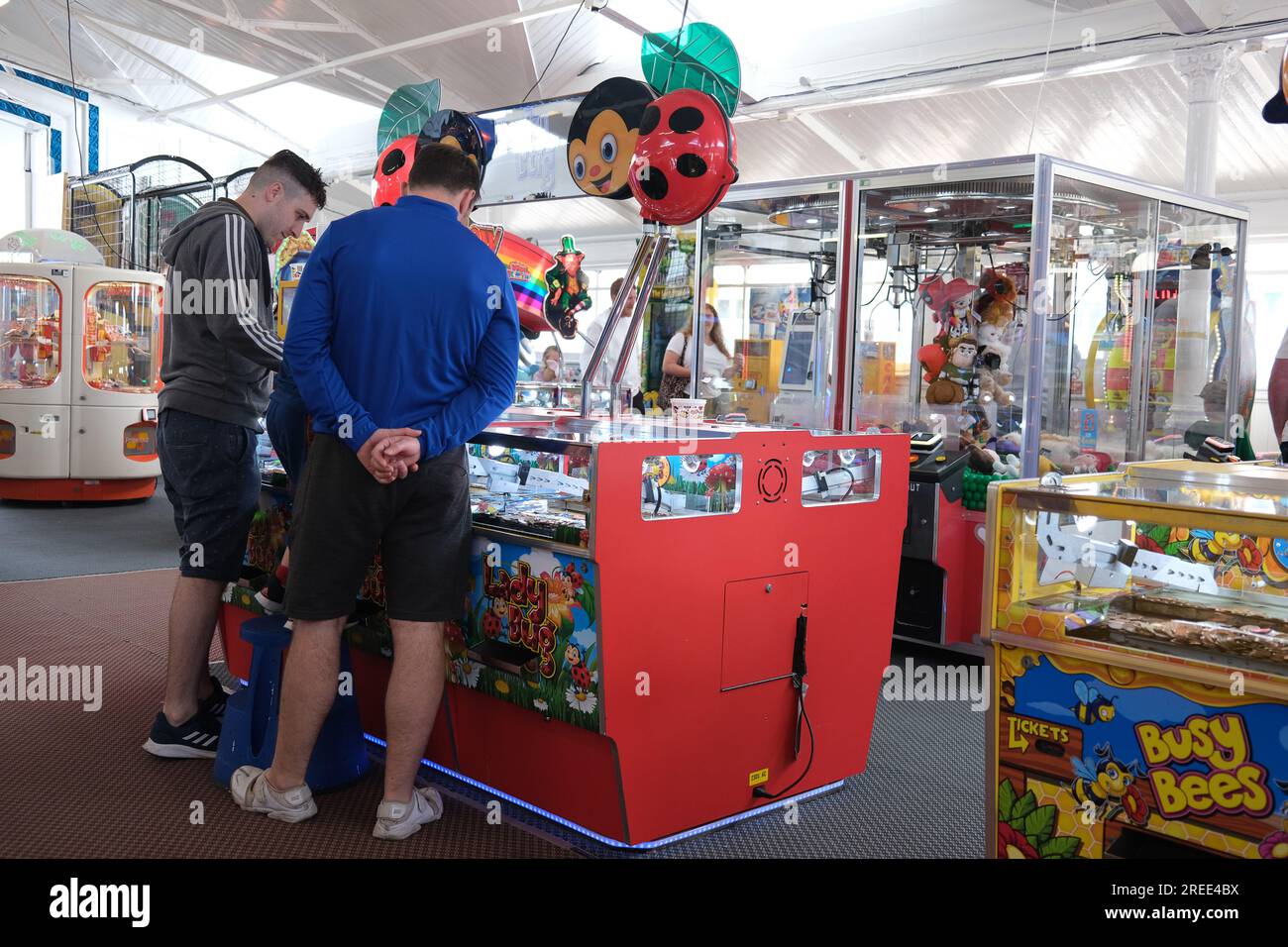 Llandudno pier amusement arcade in North Wales, UK Stock Photo - Alamy
