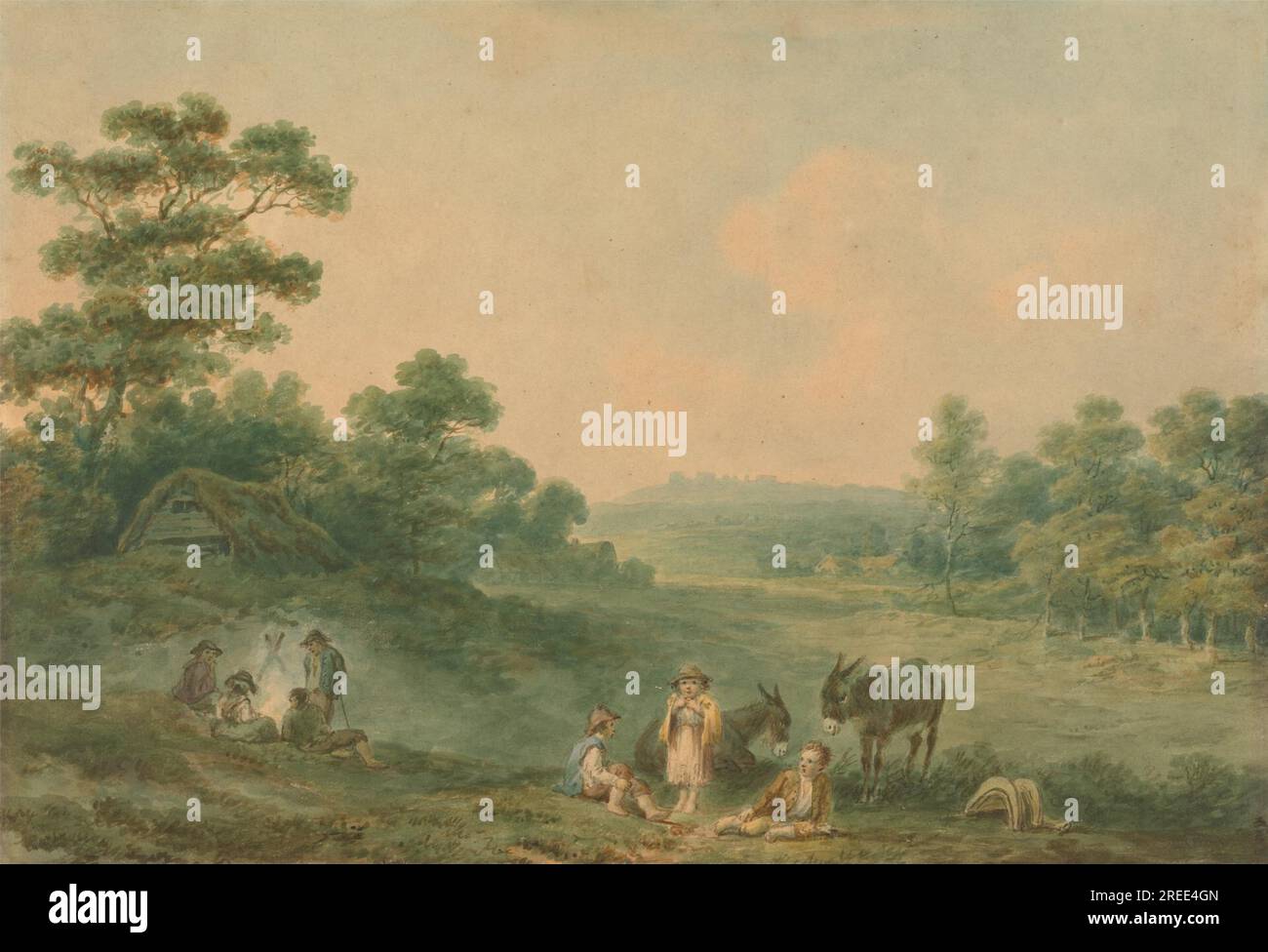 Landscape with Gypsies by Nicholas Pocock Stock Photo - Alamy