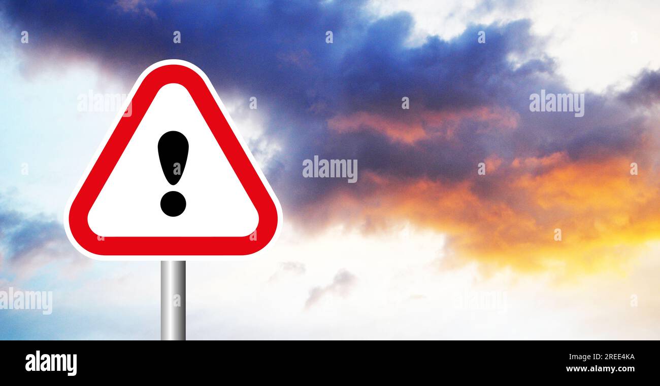text with exclamation mark on sky background Stock Photo - Alamy