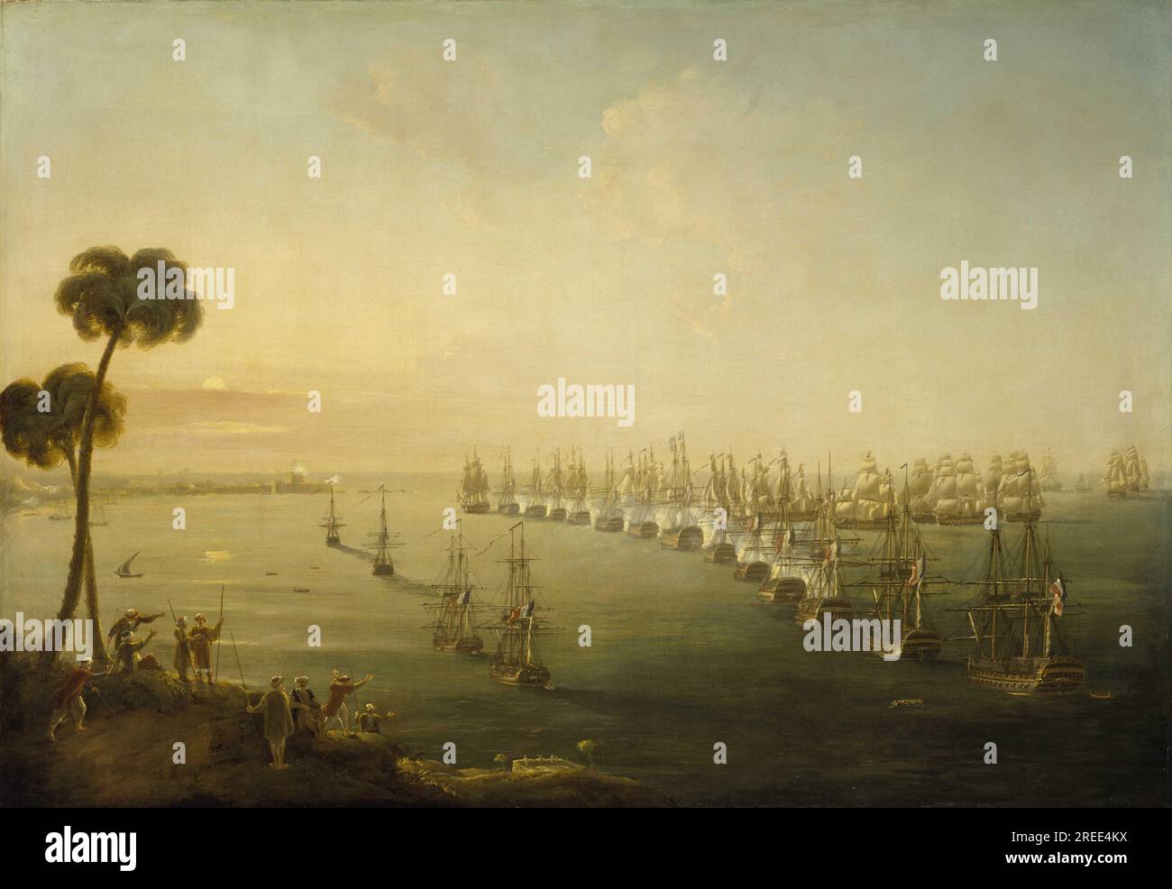 The Battle of the Nile, 1 August 1798 1808 by Nicholas Pocock Stock ...