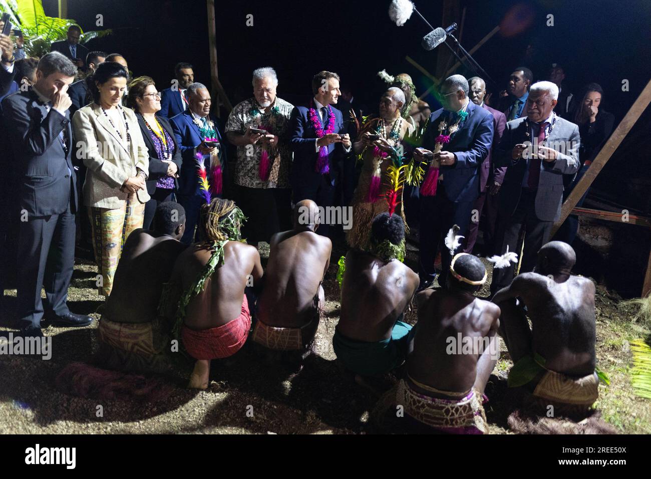 Port Vila, Vanuatu. 27th July, 2023. French President Emmanuel Macron ...
