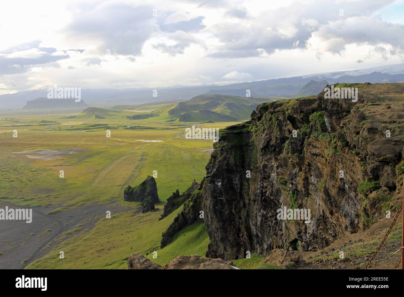 View from Dyrholaey cliffs Myrdal Vik Iceland Stock Photo - Alamy