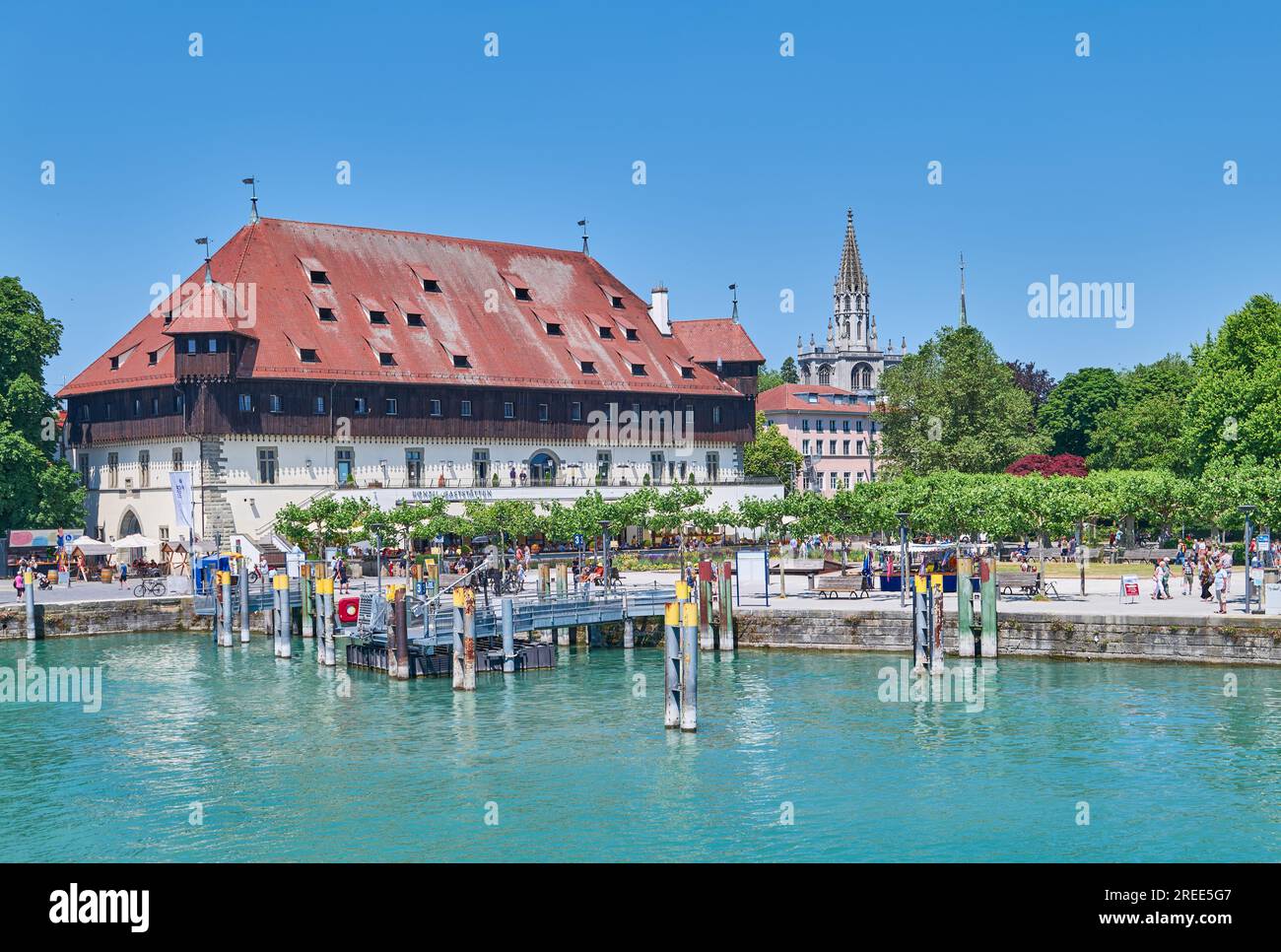 Constance, Germany - june 13, 2023: View of the main harbor on the lake ...