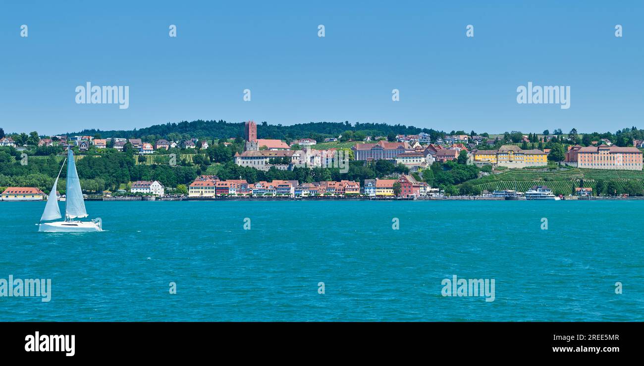 Meersburg, Germany, the village seen from Lake Constance (Bodensee ...