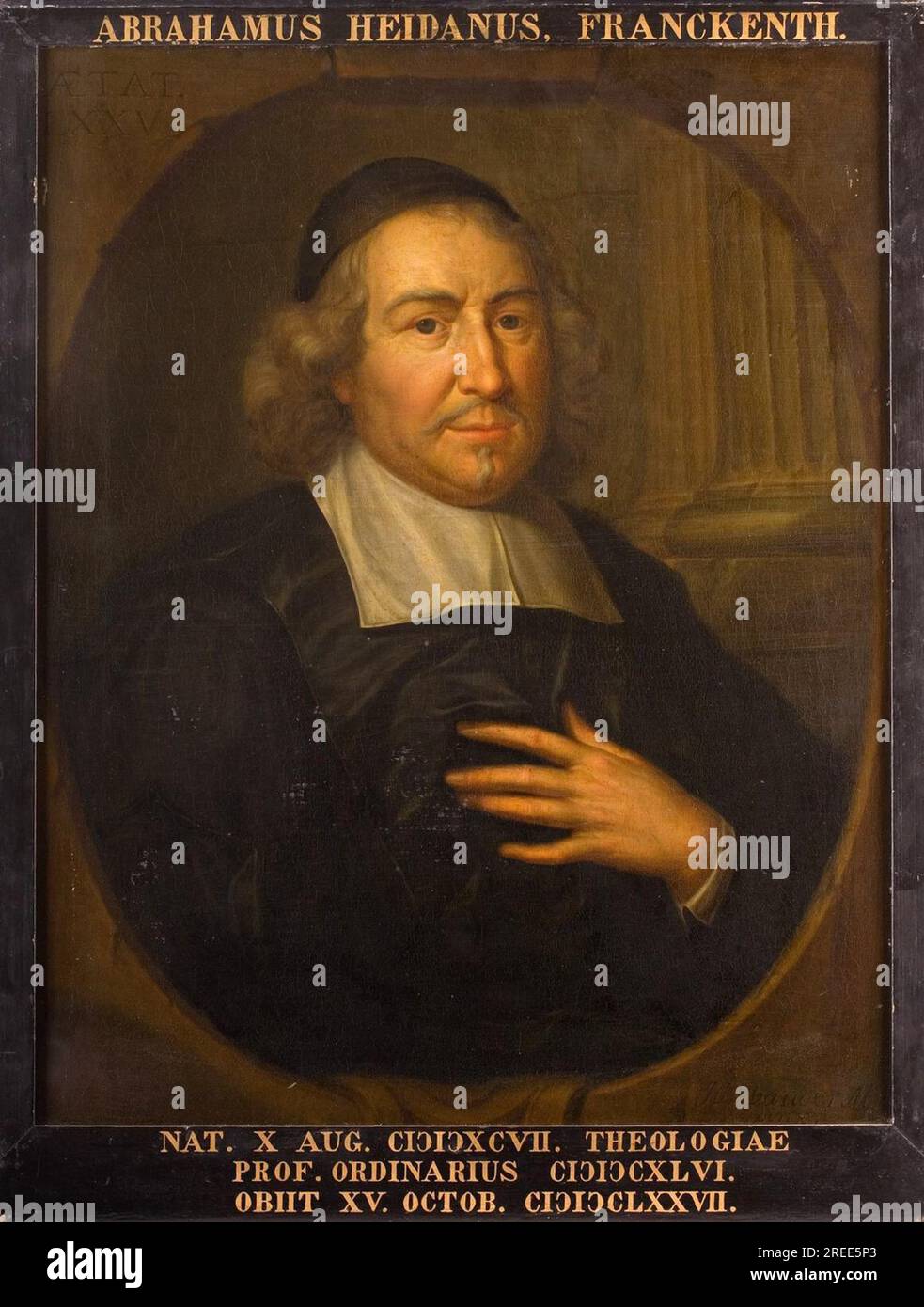 Portret van Abraham Heidanus, hoogleraar Godgeleerdheid te Leiden 17th ...