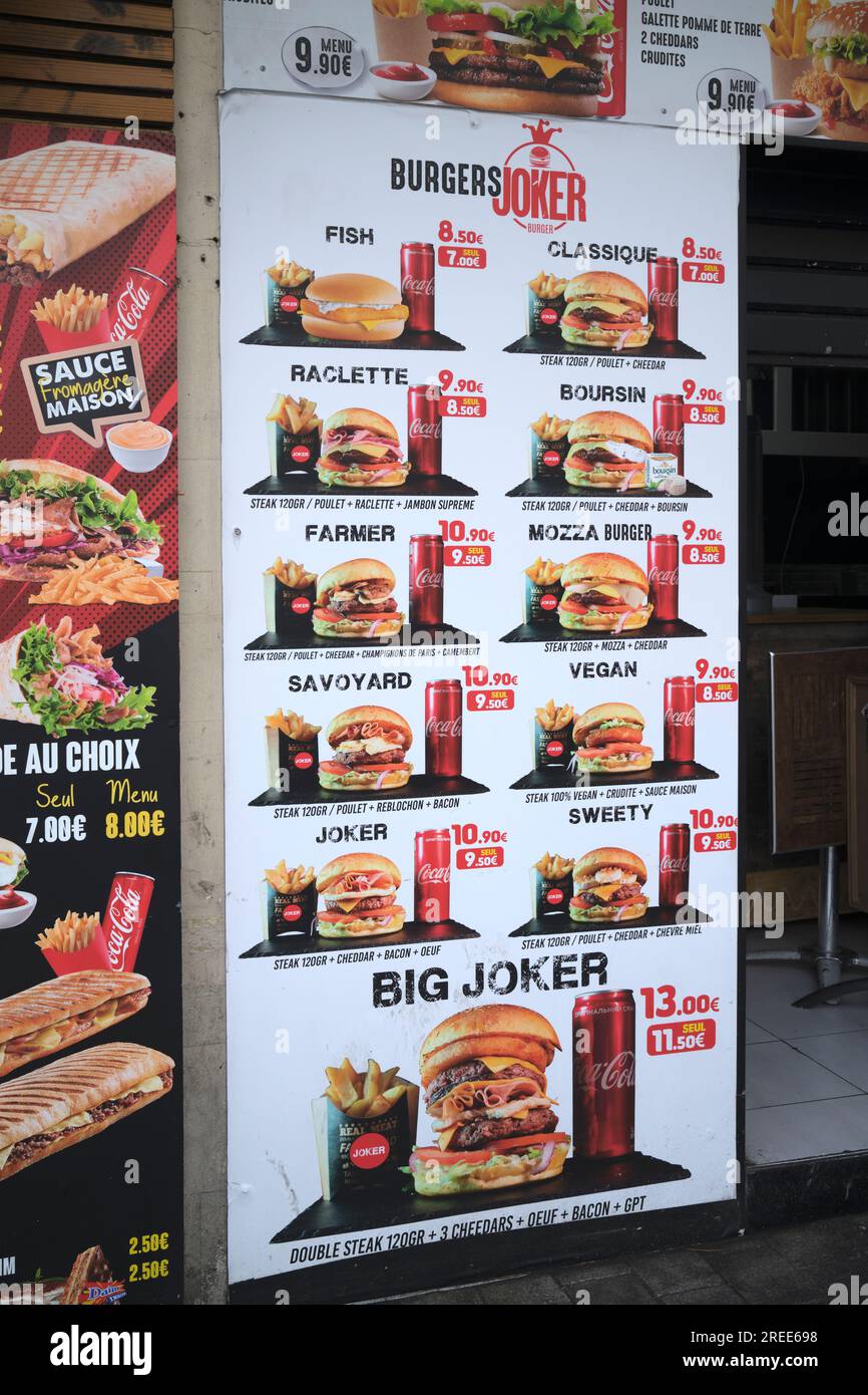 Burger Bar Advertising Display Marseille France Stock Photo - Alamy