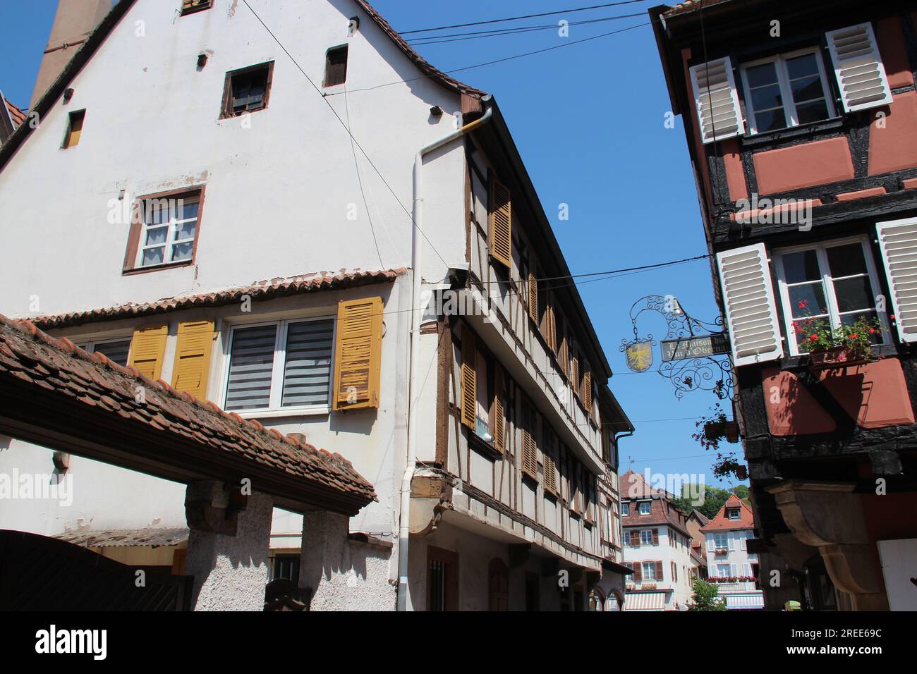 half-timbered houses in obernai in alsace (france Stock Photo - Alamy