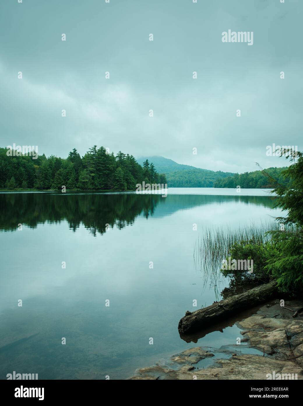 Jabe Pond on a cloudy morning, in Silver Bay, New York Stock Photo - Alamy