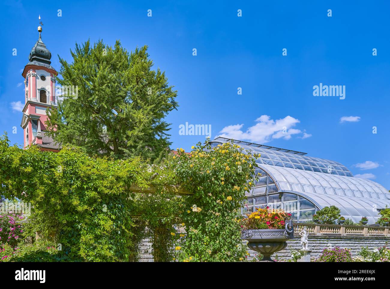 Mainau Island, Germany - June 14, 2023: View of the baroque palace ...