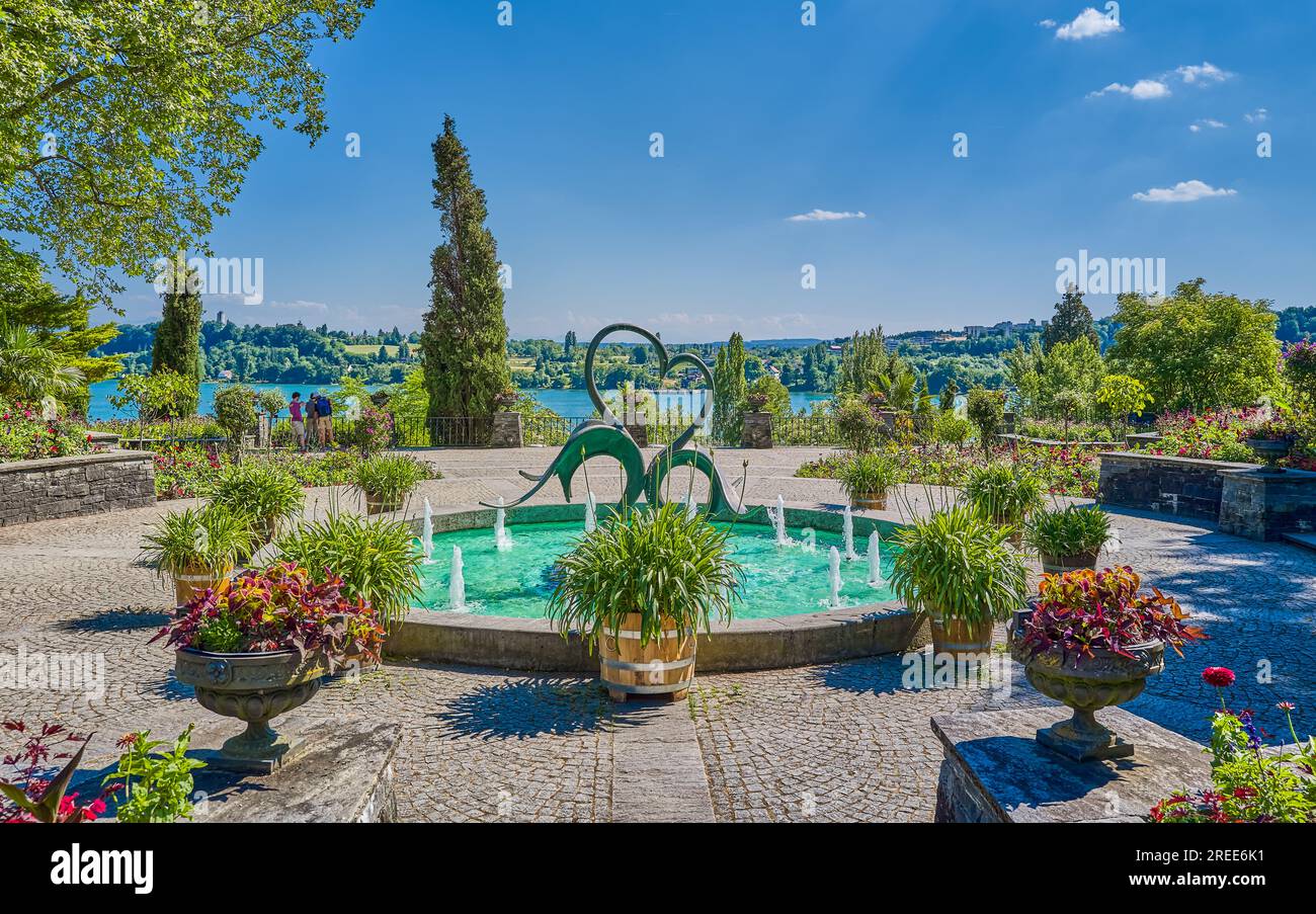 Mainau Island, Germany, the fountains of the garden of the Baroque ...