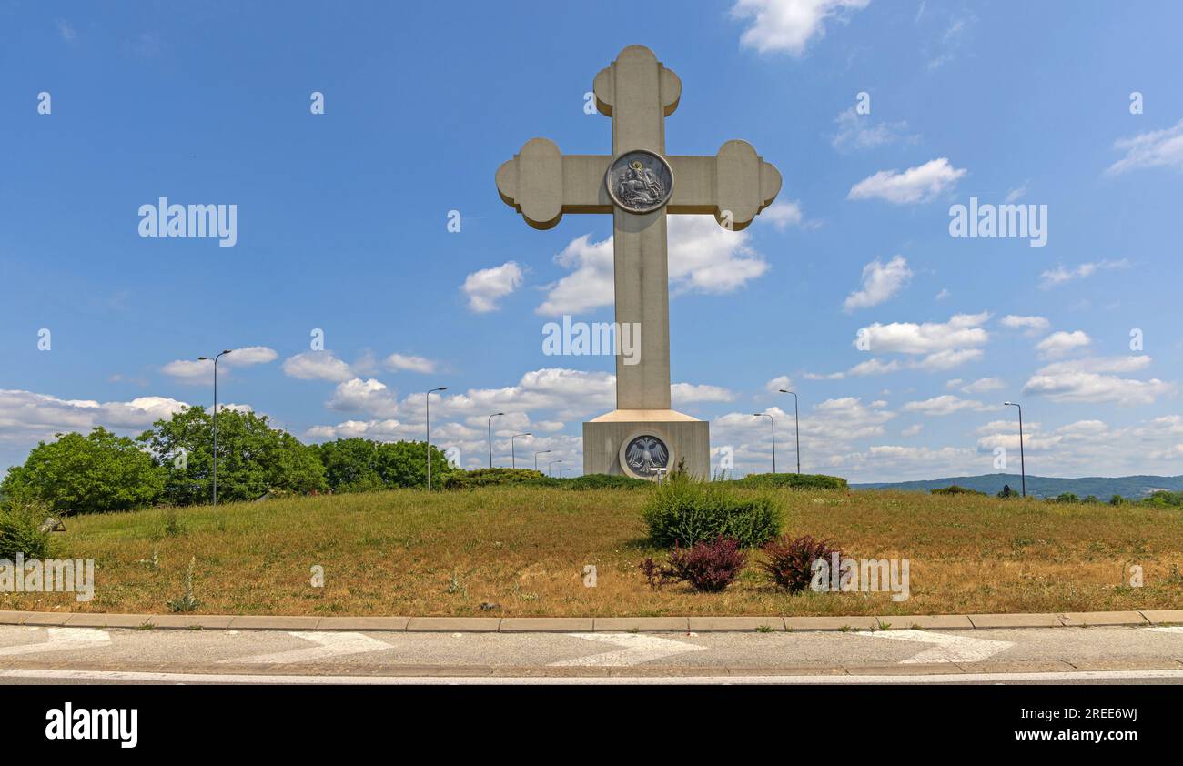 Kragujevac, Serbia - May 26, 2022: Large Concrete St. George Cross ...