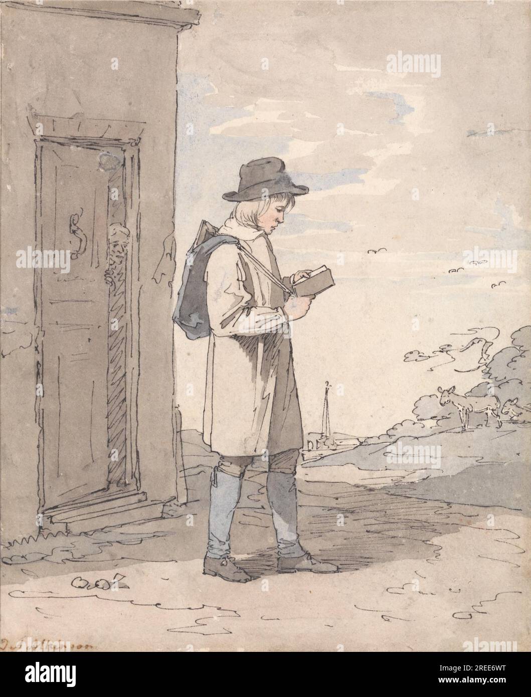 Going to School between 1801 and 1810 by John Augustus Atkinson Stock ...