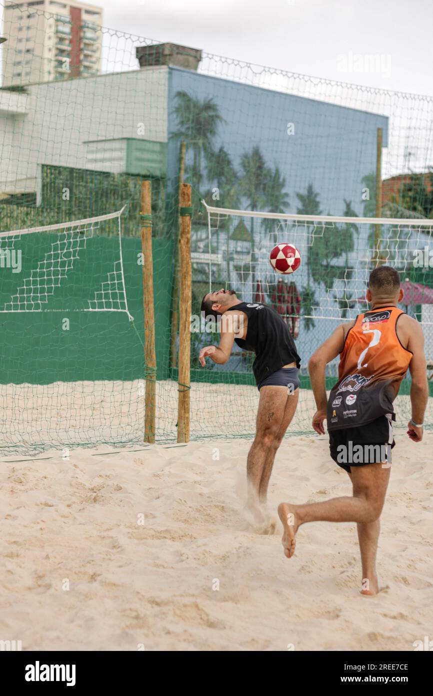 Futevolei being played in Sao Paulo, Brazil. The wave of brand new ...