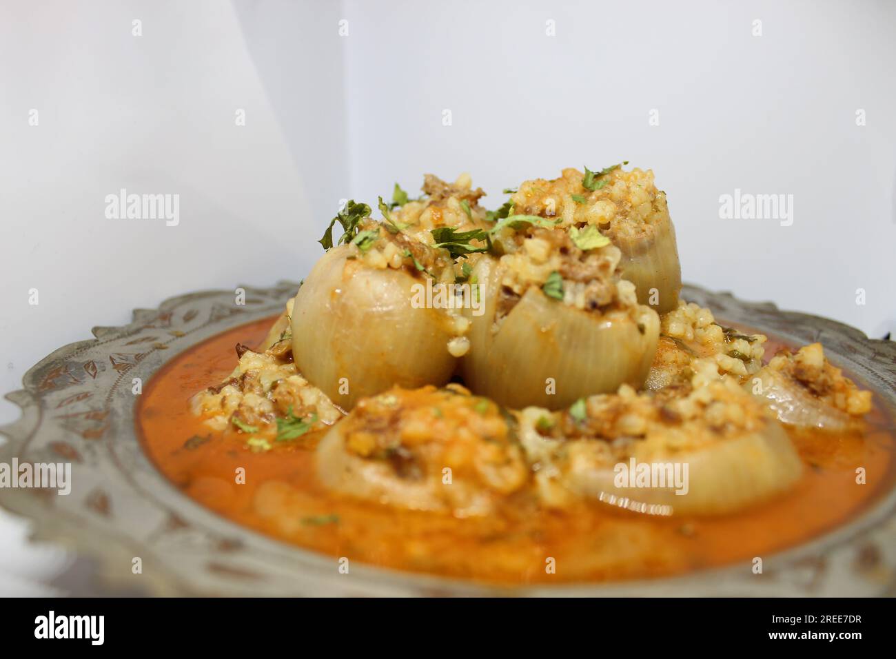 Close-Up of Sogan Dolma: Traditional Turkish Stuffed Onions in Detail ...