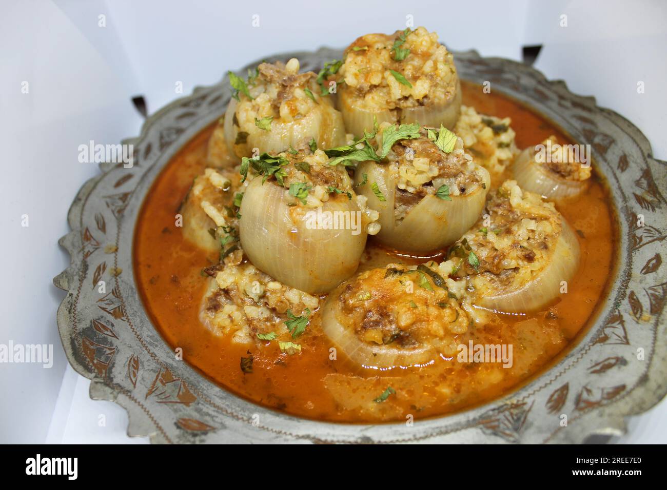Close-Up of Sogan Dolma: Traditional Turkish Stuffed Onions in Detail ...
