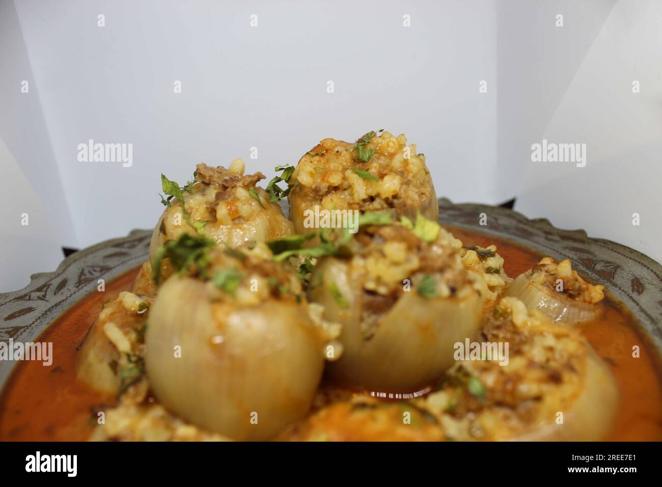 Close-Up of Sogan Dolma: Traditional Turkish Stuffed Onions in Detail ...