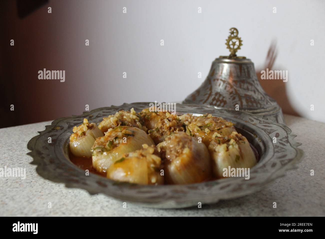 Close-Up of Sogan Dolma: Traditional Turkish Stuffed Onions in Detail ...