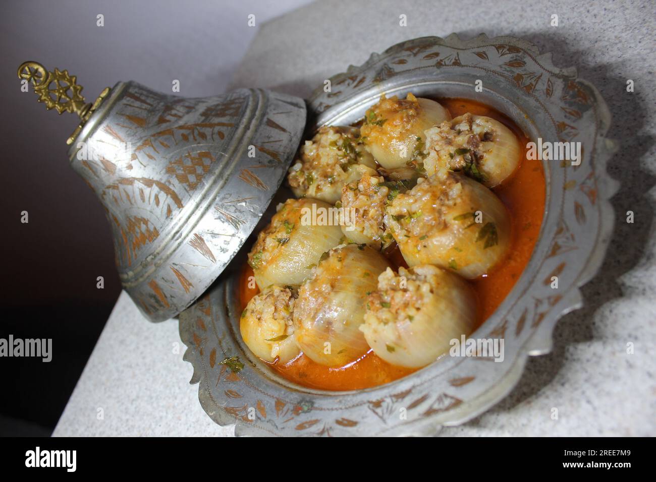 Close-Up of Sogan Dolma: Traditional Turkish Stuffed Onions in Detail ...