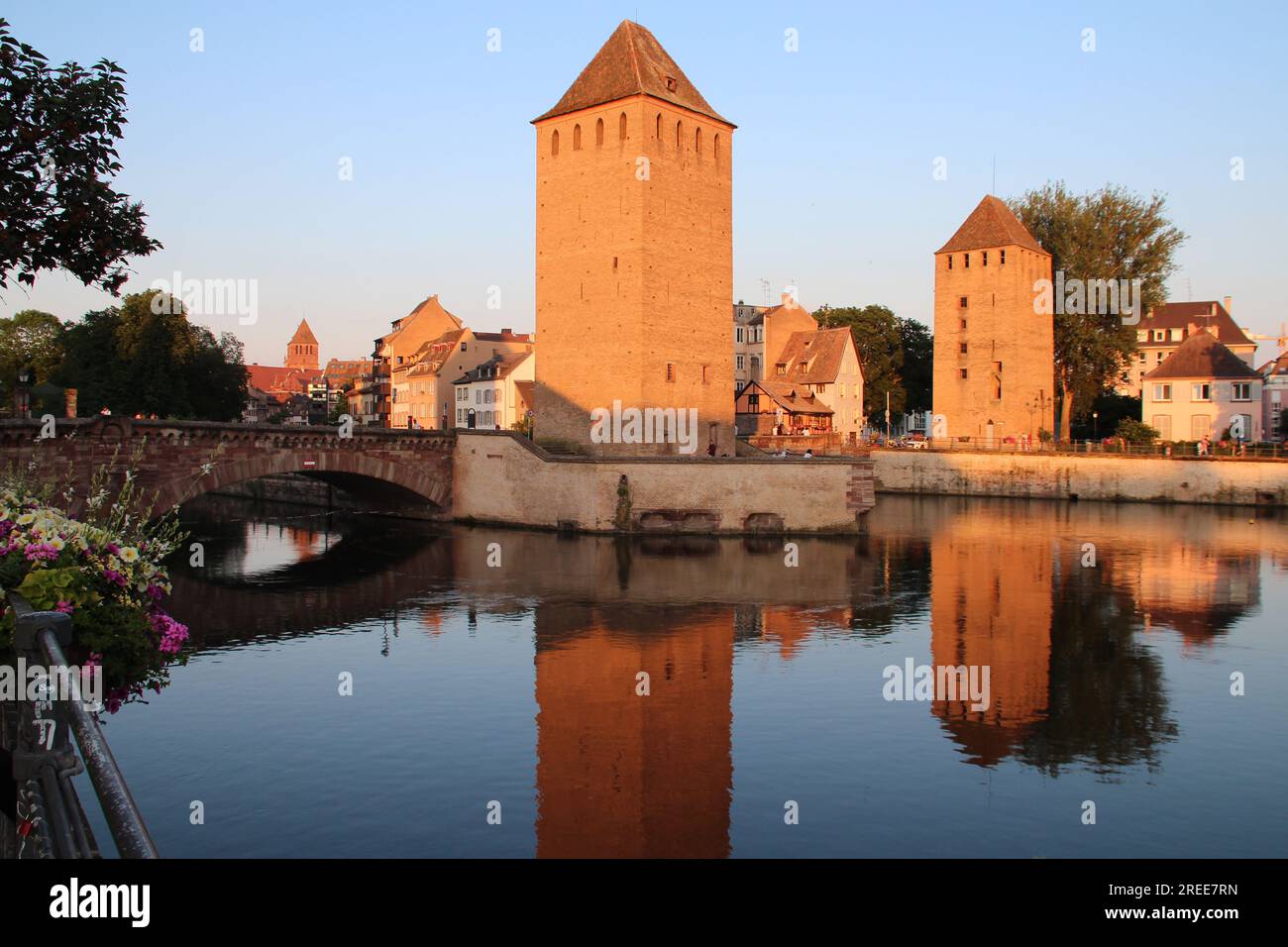 medieval towers (ponts couverts) and river ill at the "petite france ...