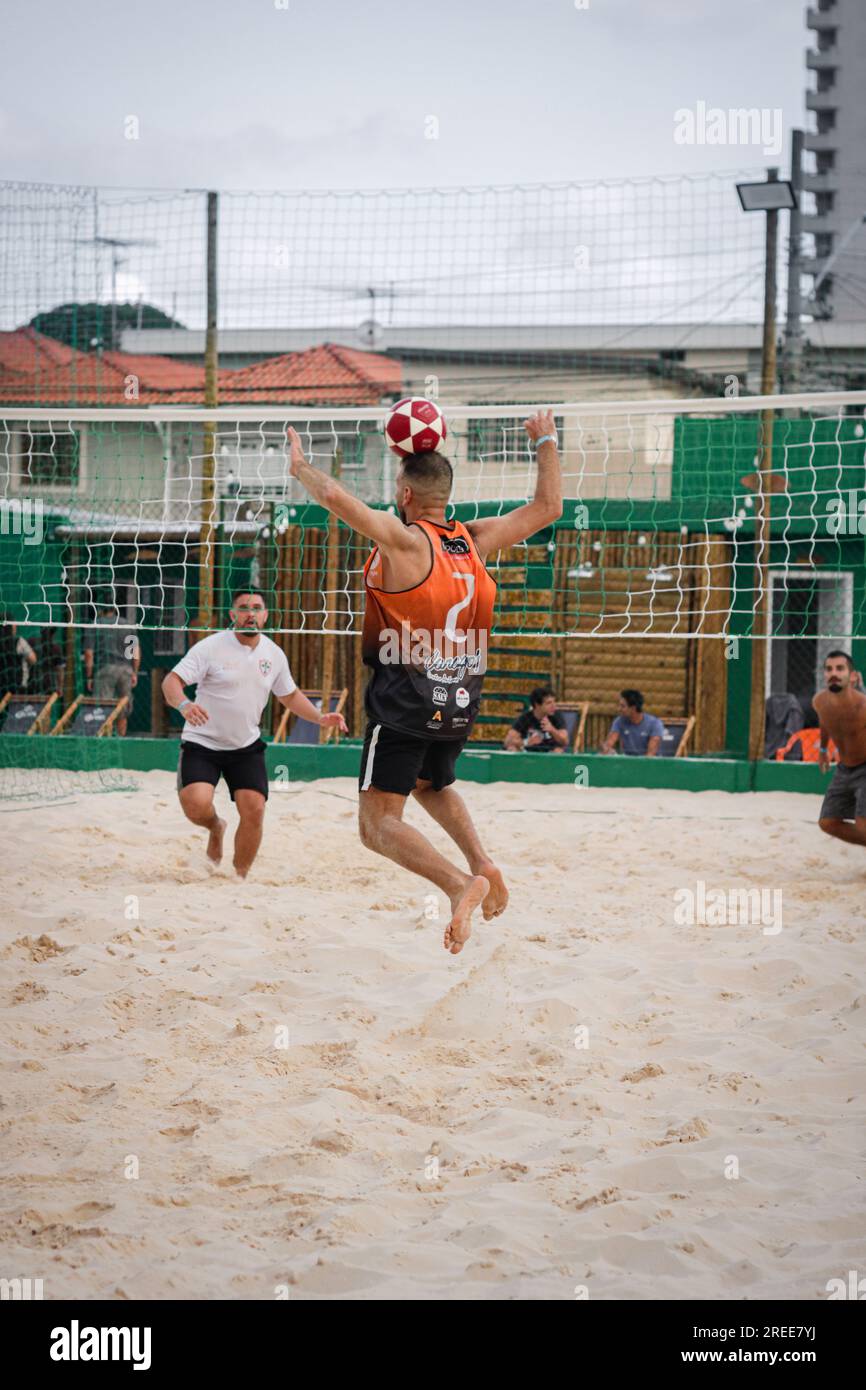 Futevolei being played in Sao Paulo, Brazil. The wave of brand new ...
