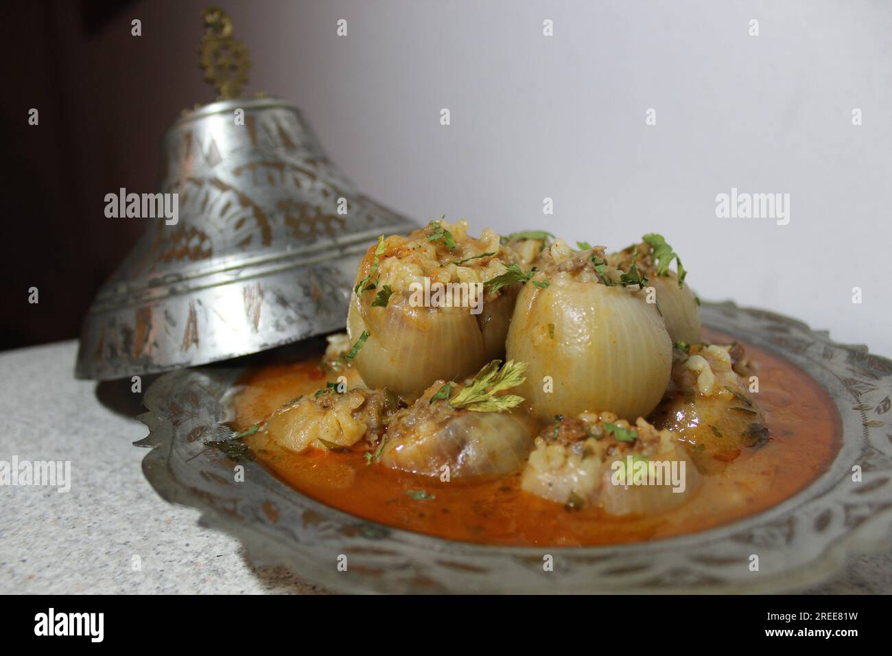 Close-Up of Sogan Dolma: Traditional Turkish Stuffed Onions in Detail ...