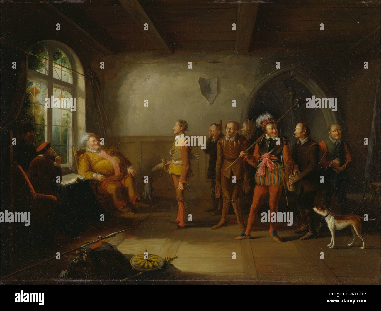 Falstaff and the recruits, from "Henry IV, Part II" circa 1818 by John ...