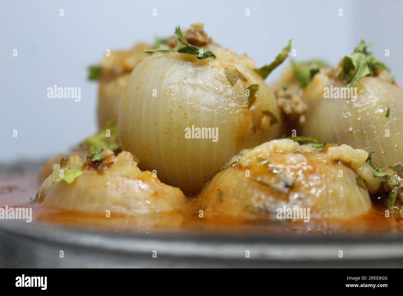 Close-Up of Sogan Dolma: Traditional Turkish Stuffed Onions in Detail ...