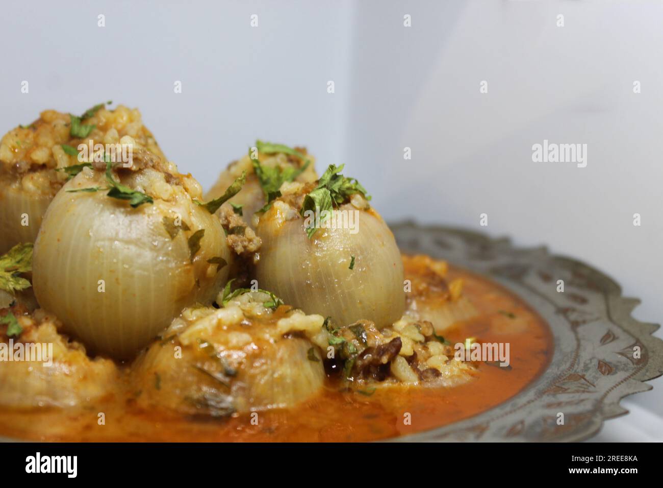 Close-Up of Sogan Dolma: Traditional Turkish Stuffed Onions in Detail ...