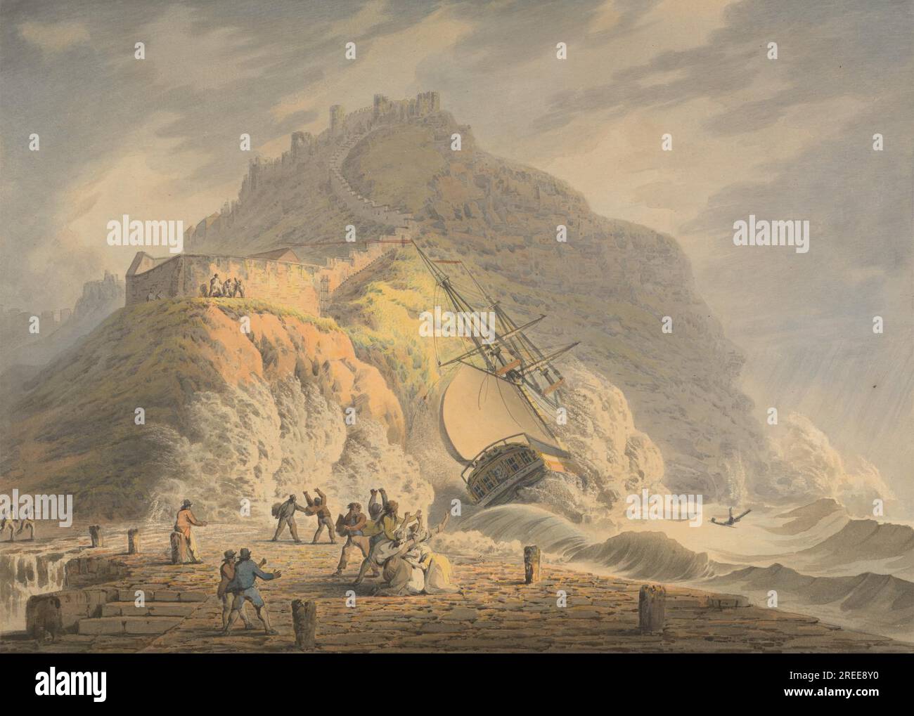 Scarborough: Shipwreck at the Foot of the Castle Cliff circa 1808 by ...