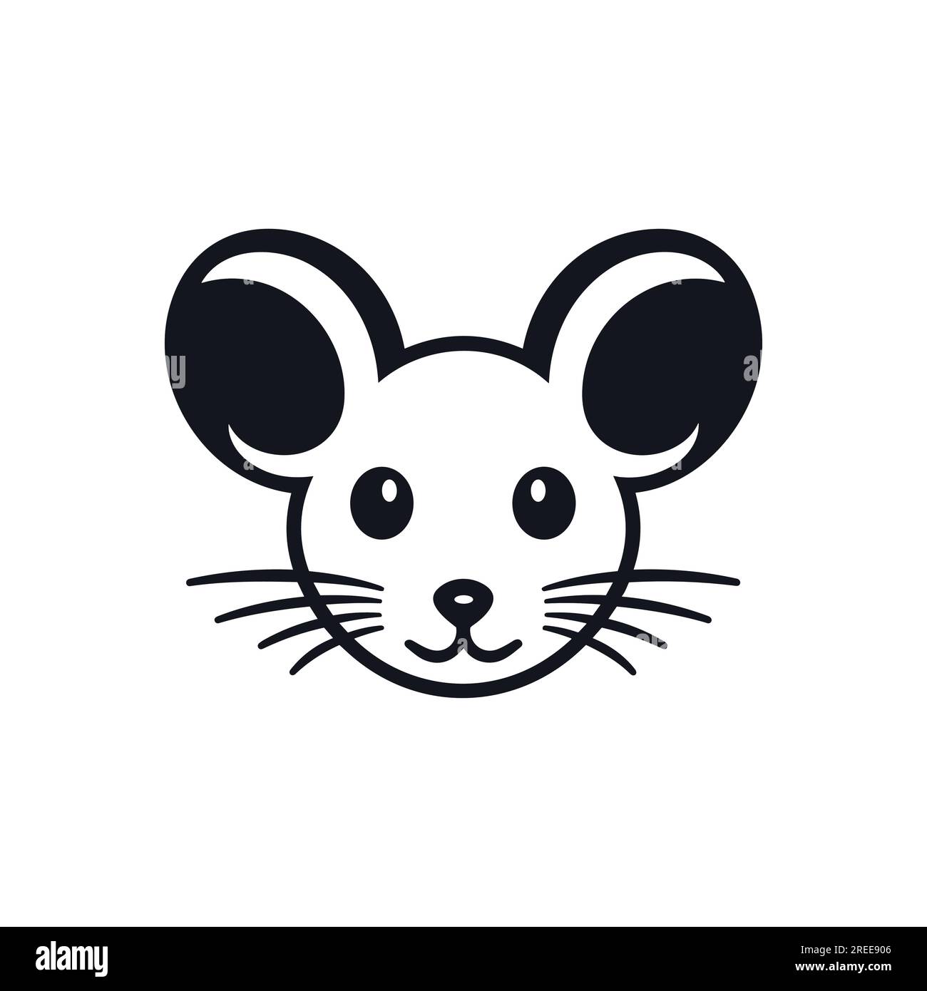 Vector illustration of the black silhouette of the head of an animal ...