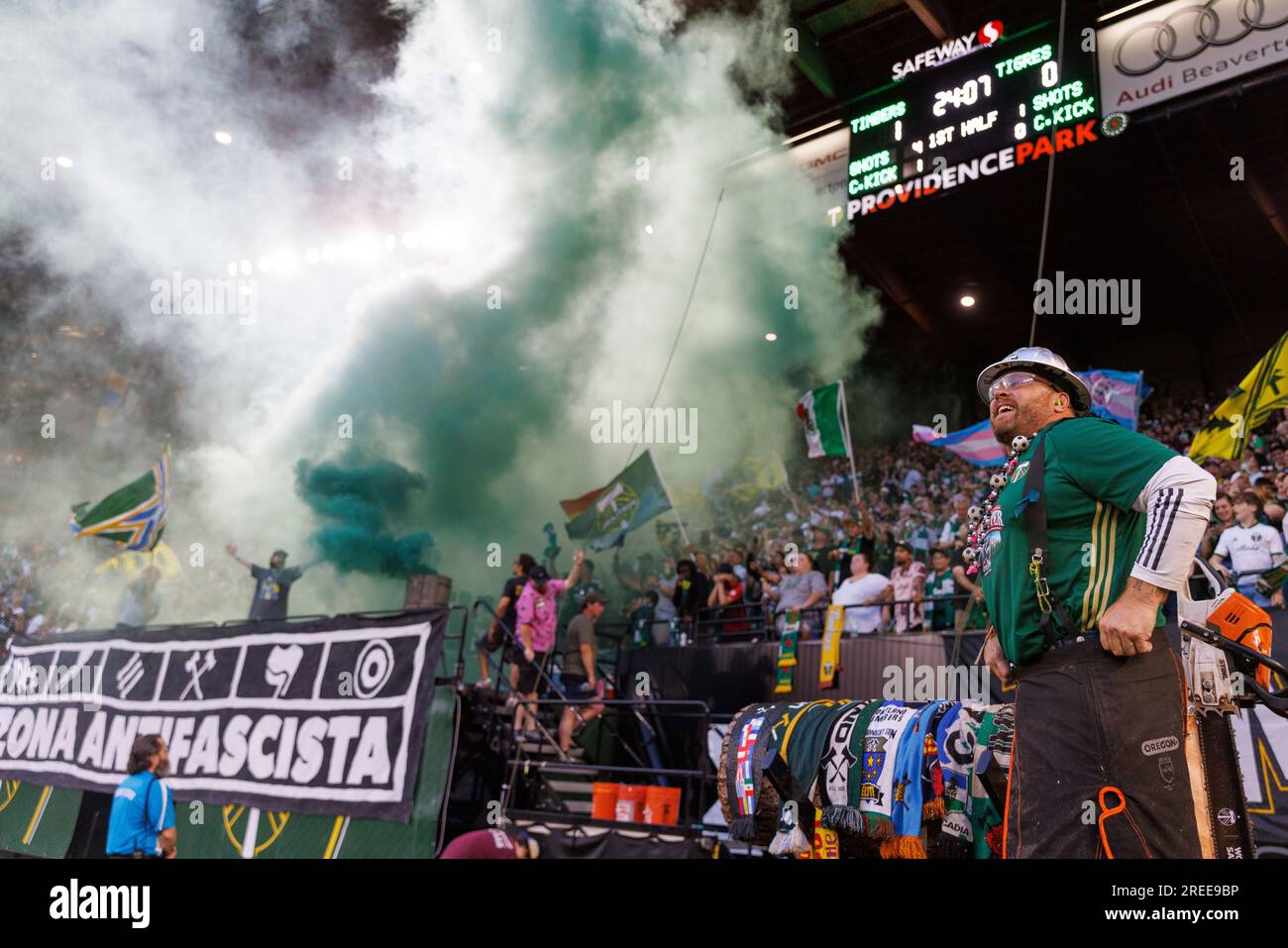 Portland, USA. 26th July, 2023. The Timbers Army and Timber Joey ...
