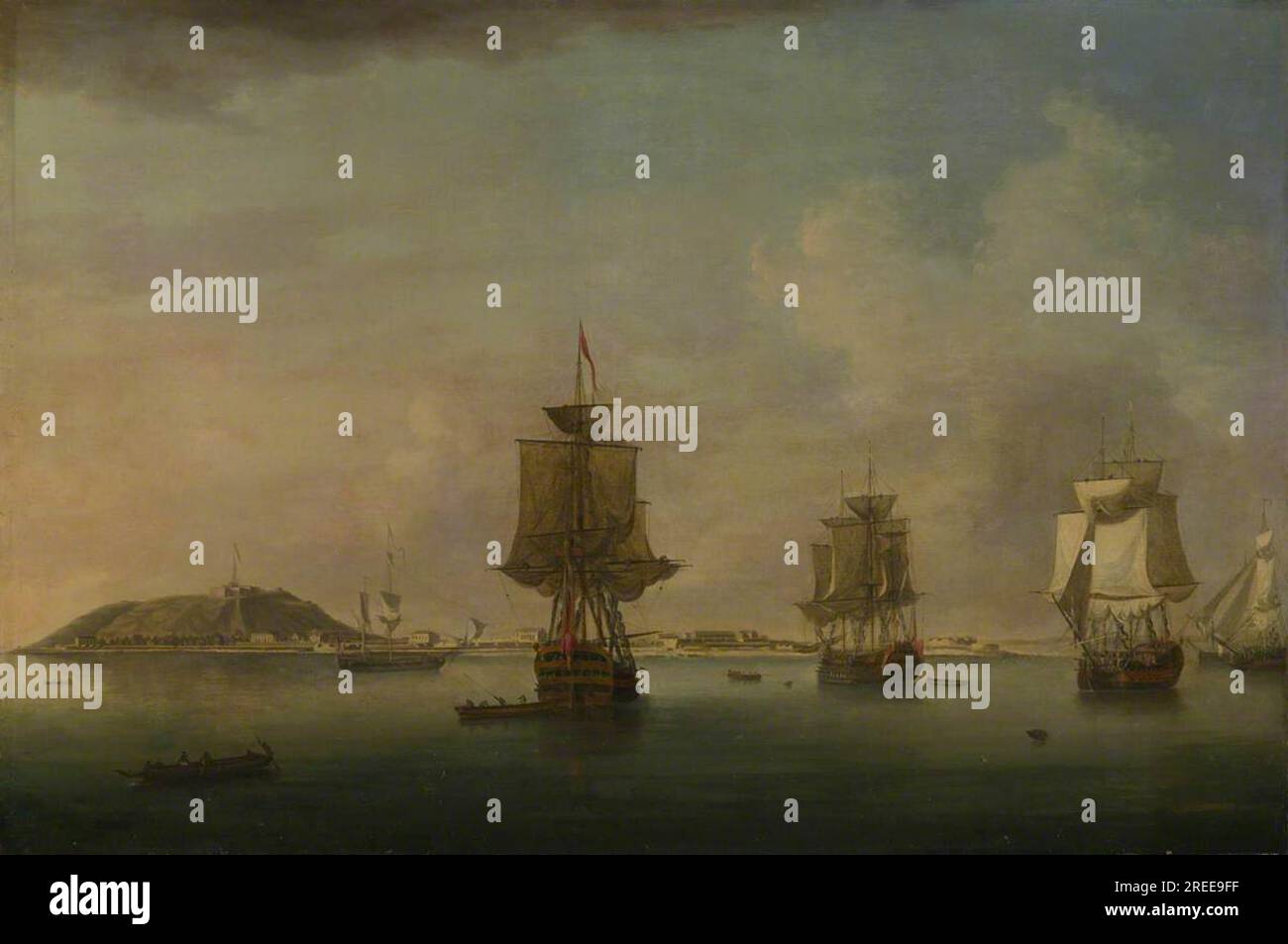 Attack on Goree, 29 December 1758 by Dominic Serres Stock Photo - Alamy