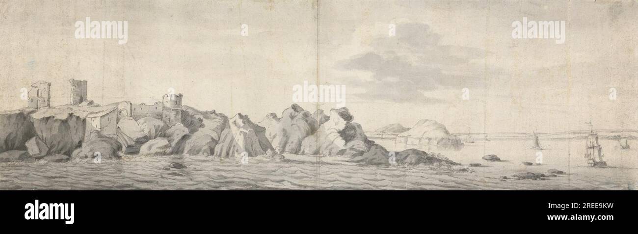 Dunbar Castle and the Bass Rock by Francis Place Stock Photo - Alamy