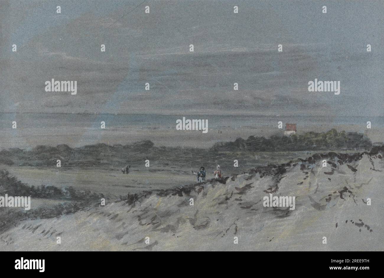 Seashore with Sand Dunes by Thomas Monro Stock Photo - Alamy
