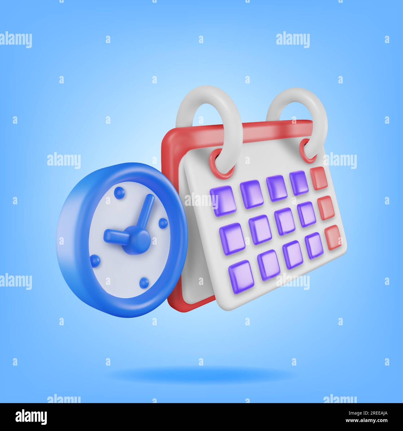 3D Paper Spiral Wall Calendar and Clocks Isolated Stock Vector Image ...