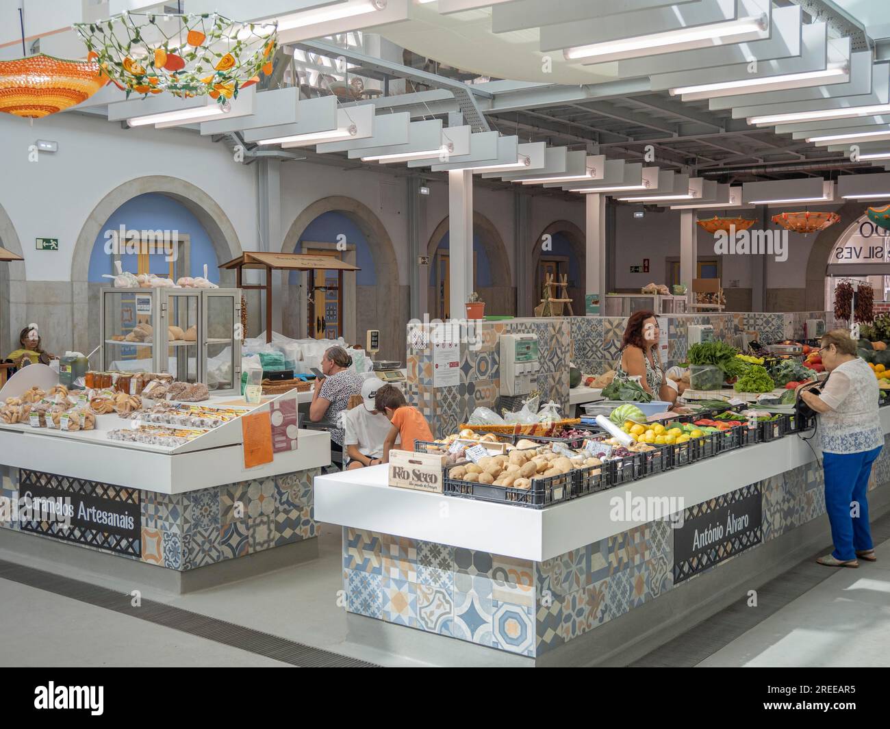 Indoor food market Silves Algarve Portugal Stock Photo - Alamy