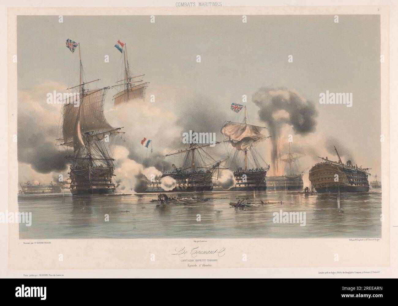 Le Tonnant circa 1844 by Jean-Baptiste Henri Durand-Brager Stock Photo ...