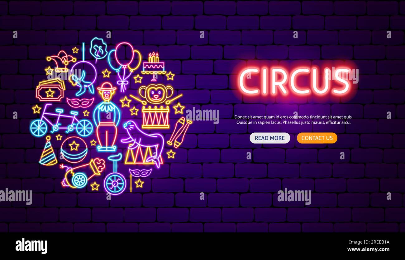 Circus Neon Banner Design Stock Vector Image & Art - Alamy
