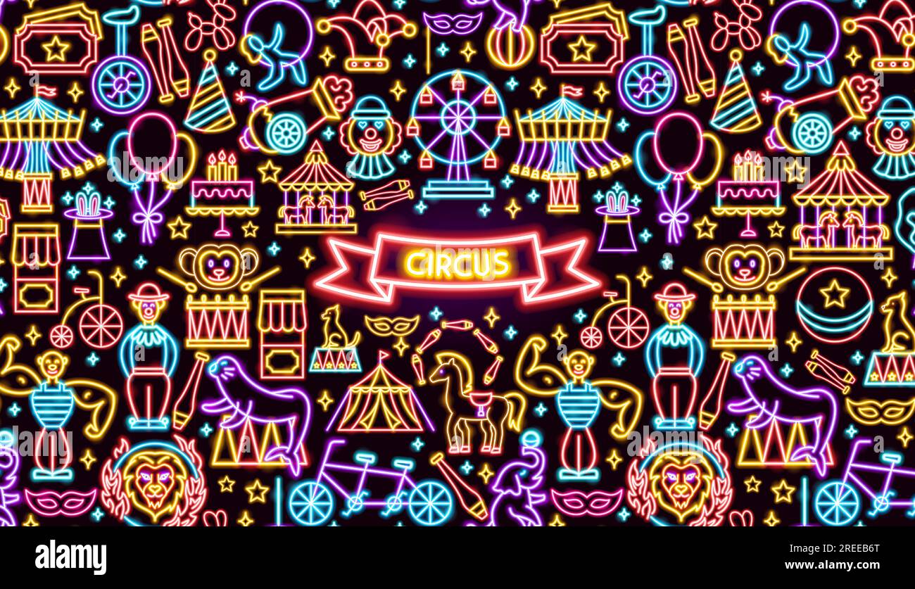 Circus neon poster Stock Vector Images - Alamy