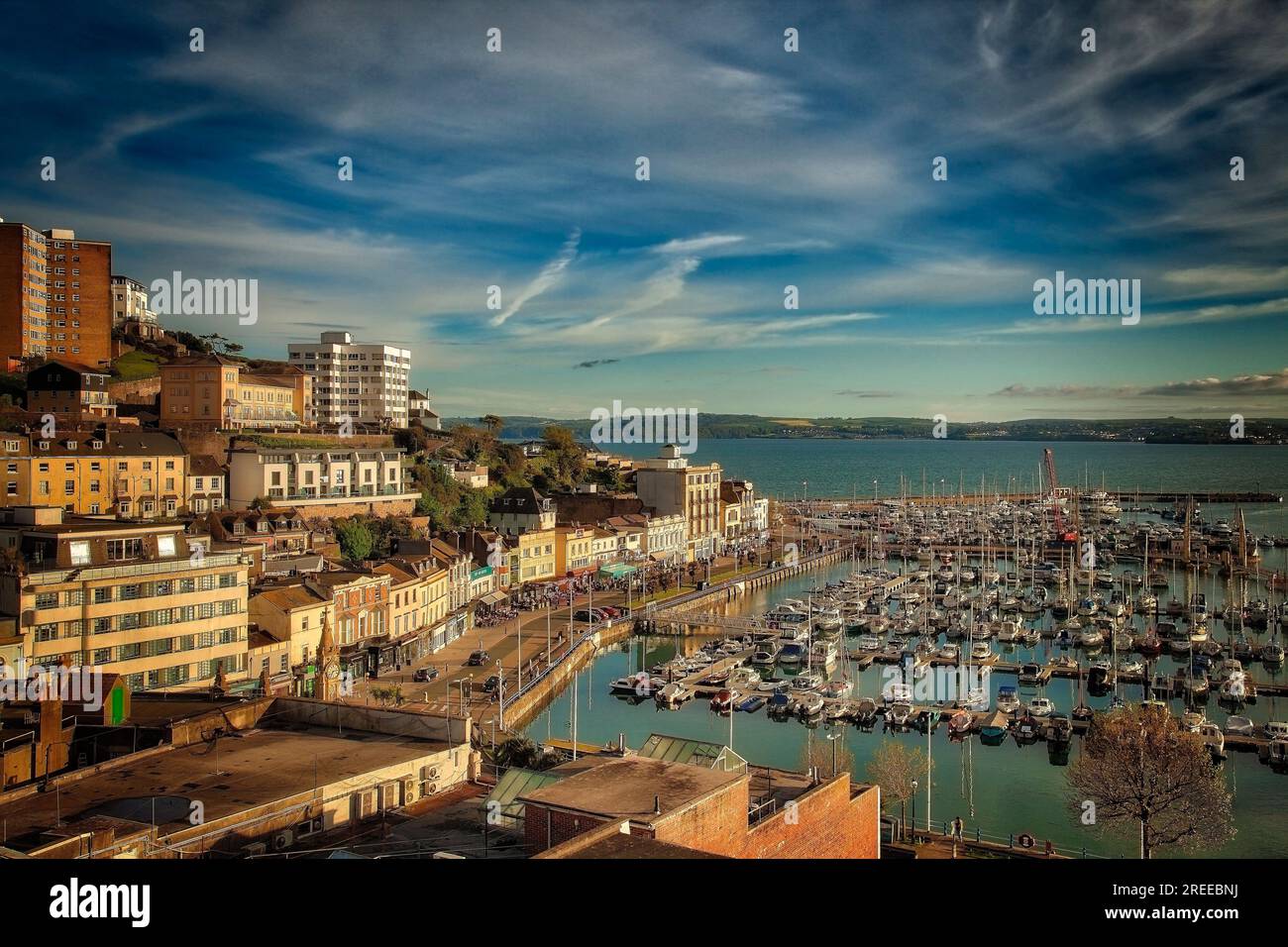 England devon torquay view across the harbour torquay hi-res stock ...