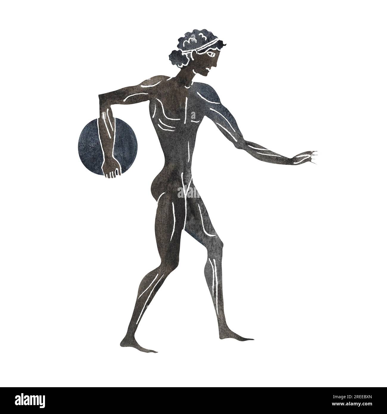 Black Silhouette Of An Ancient Greek Olympic Games Athlete Greek
