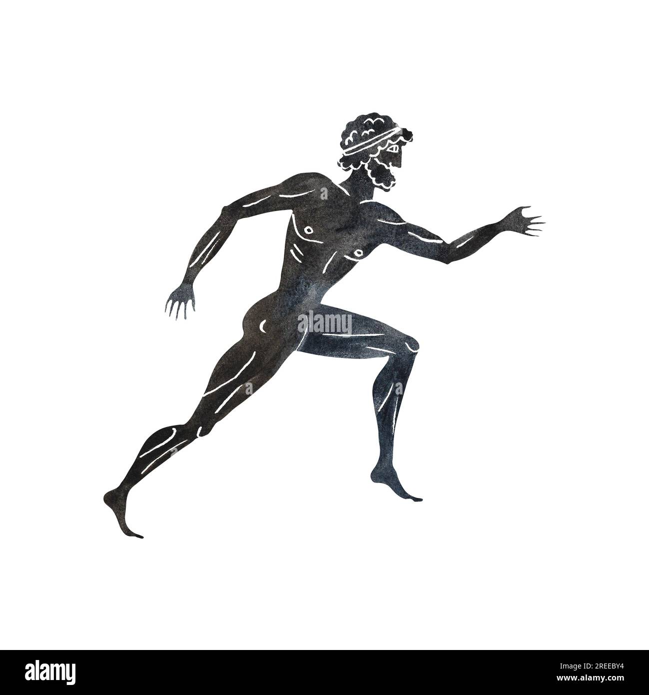 Black Silhouette Of An Ancient Greek Olympic Games Athlete Greek