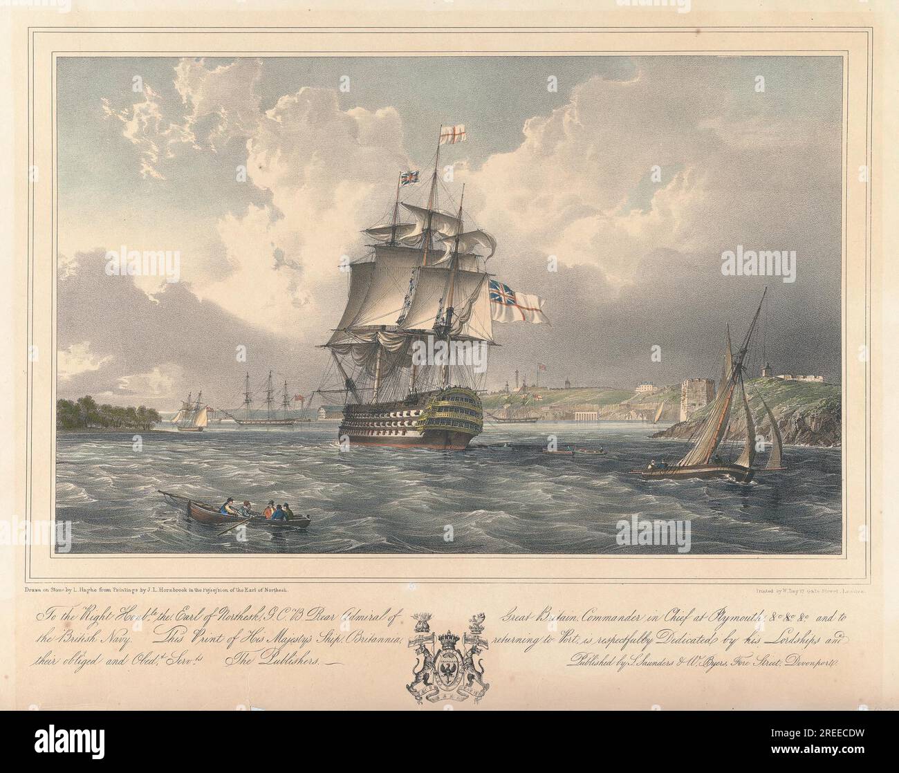 His Majesty's Ship Britannia Returning to Port circa 1840 by Louis ...