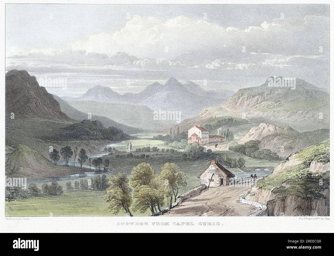 Snowdon from Capel Curig circa 1840 by Louis Haghe Stock Photo - Alamy